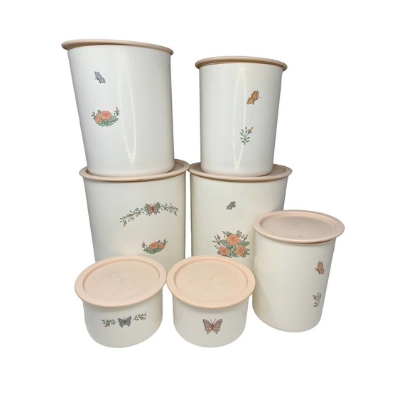 Tupperware | Kitchen | 7 Tupperware One Touch Nesting Canister Set ...